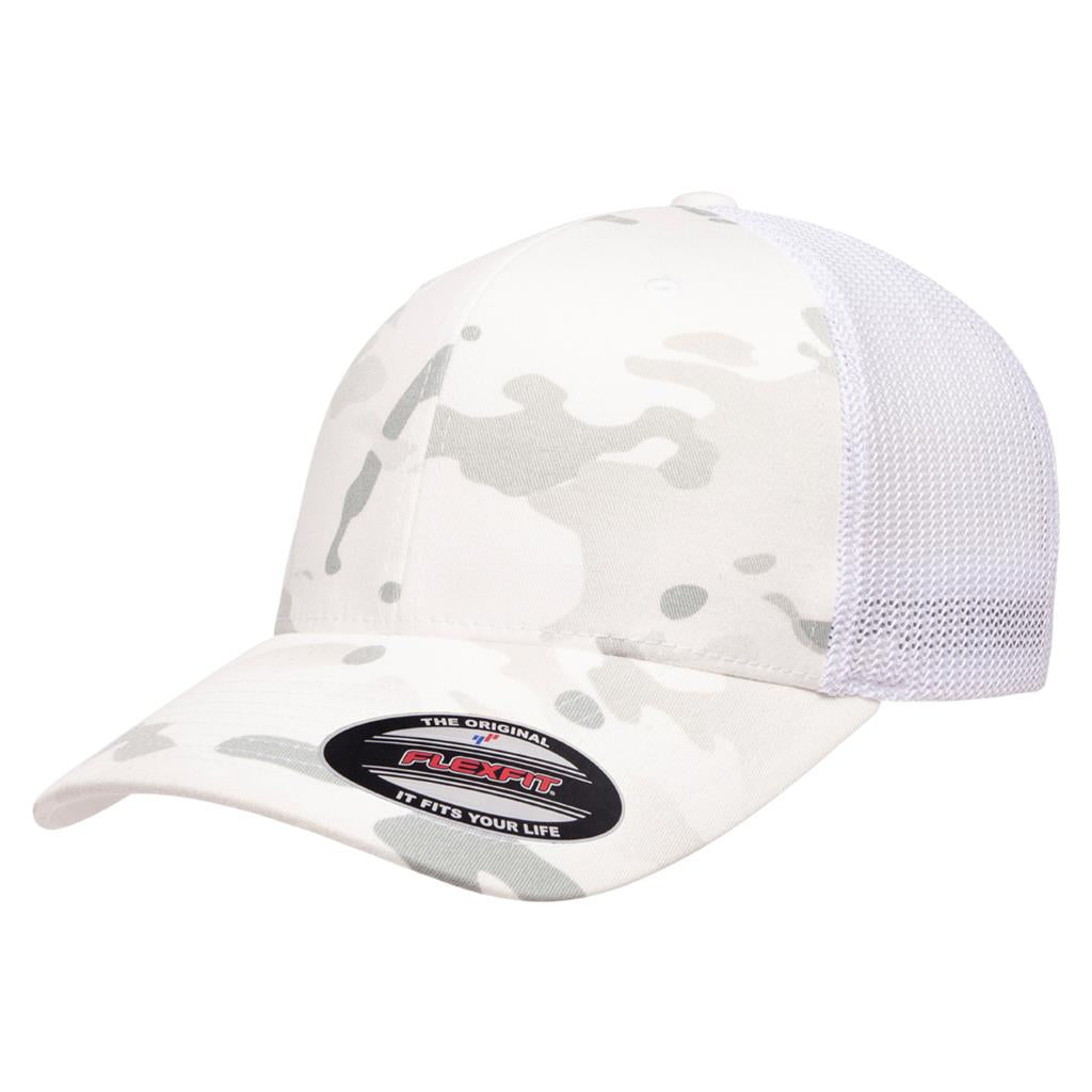 Flexfit Fitted Trucker Cap w/MultiCam - Leather Patch Included