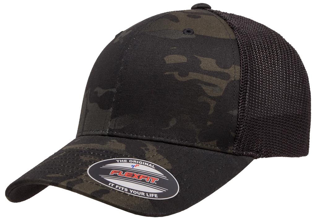 Flexfit Fitted Trucker Cap w/MultiCam - Leather Patch Included