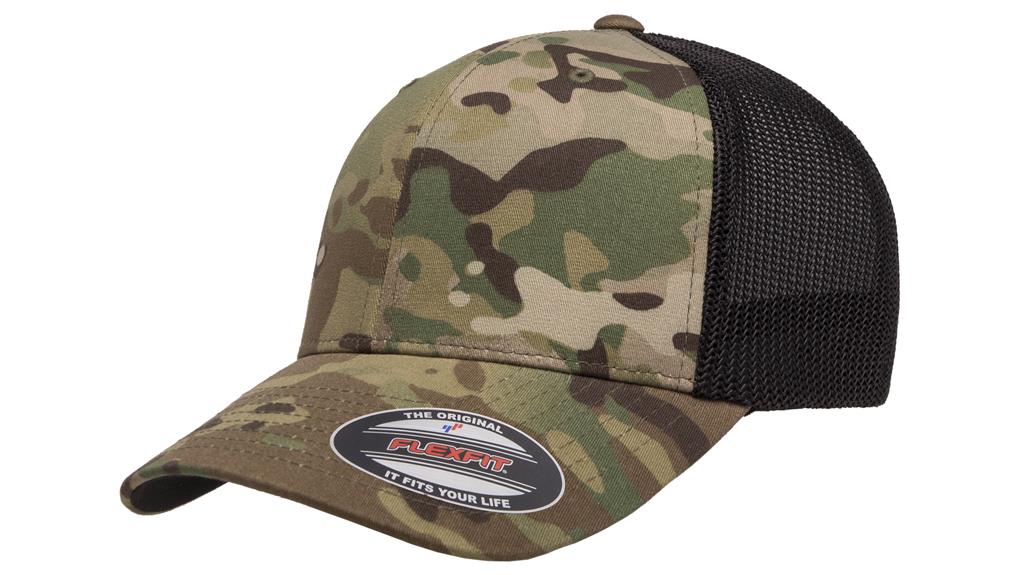 Flexfit Fitted Trucker Cap w/MultiCam - Leather Patch Included